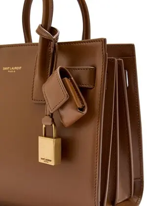 Saint Laurent Sac De Jour Nano Leather Top Handle Bag - Brown