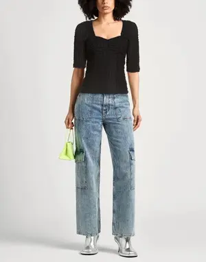 GANNI Sweetheart Neckline Jacquard Top