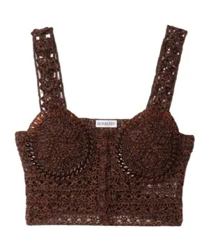 Burberry Cropped Crochet Cotton Top