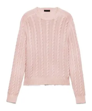 Prada Crewneck Ribbed Jumper - Pink