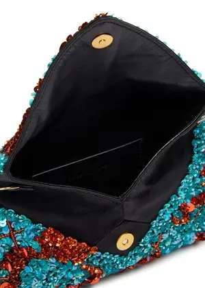 Dries Van Noten Embellished Sequin And Bead Clutch