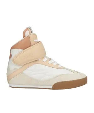 Chloé Chloe High Top Sneakers With Velcro And Lace-Up Closure Nude