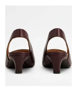 TOD'S Slingback Pumps With Pointed Toe And Low Heel - Brown