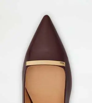 TOD'S Slingback Pumps With Pointed Toe And Low Heel - Brown