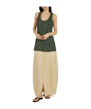 TOTEME Crinkled Cotton-blend Poplin Tank Top