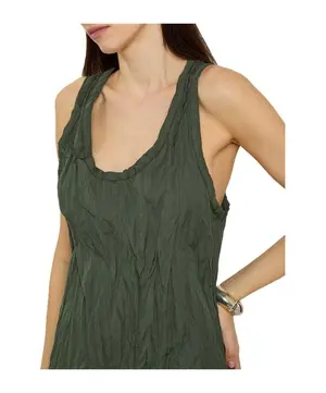 TOTEME Crinkled Cotton-blend Poplin Tank Top