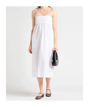 GANNI Square Neck Sleeveless Flared Dress