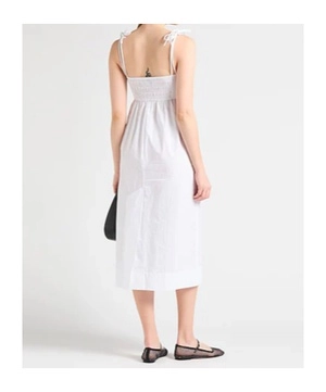 GANNI Square Neck Sleeveless Flared Dress