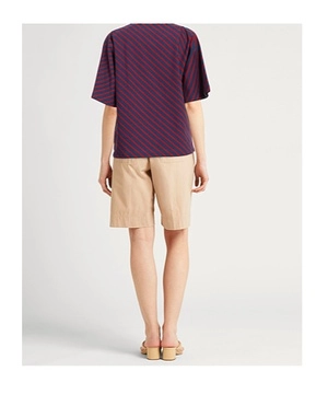 Tory Burch Striped Short-sleeve T-shirt With Chest Pocket