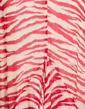 GANNI Two-tone Zebra Print V-neck Maxi Dress