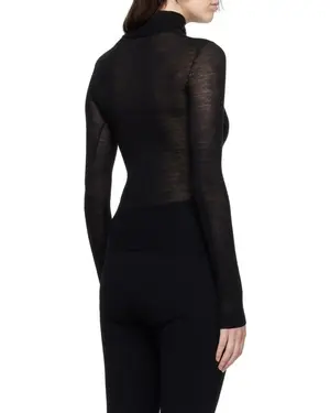 Nanushka Semi-sheer Merino Knit High Neck Top