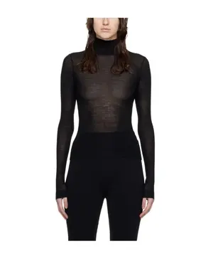 Nanushka Semi-sheer Merino Knit High Neck Top