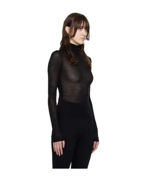 Nanushka Semi-sheer Merino Knit High Neck Top