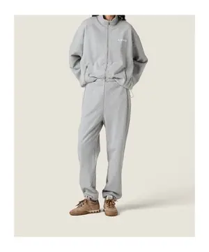 Miu Miu Cotton Fleece Sweatpants With Embroidered Logo