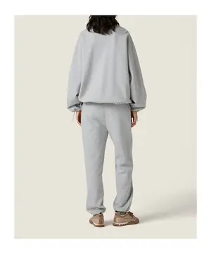 Miu Miu Cotton Fleece Sweatpants With Embroidered Logo