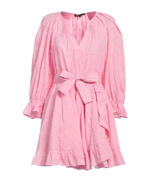 Saint Laurent Long Sleeve Gathered Dress