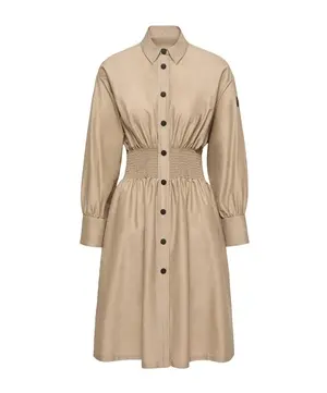 Moncler Cotton Nylon Shirt Dress - Beige