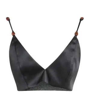 GANNI Sleeveless Crop Top - Black