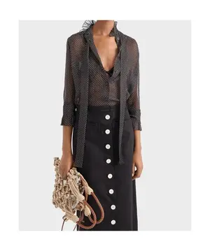Prada Polka-dot Silk Chiffon Shirt