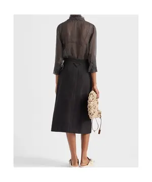 Prada Polka-dot Silk Chiffon Shirt