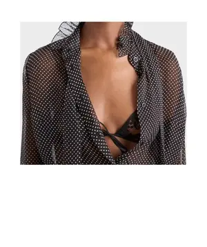 Prada Polka-dot Silk Chiffon Shirt