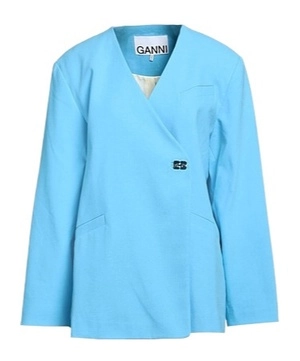 GANNI Simple Double-breasted Suit - Blue