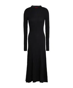 MAXCO. Max&co. Ribbed Knit Midi Dress With Mock Neck
