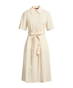 MAXCO. Max&co. Shirt Dress With Belt And Short Sleeves - Nude