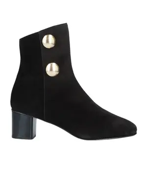 Chloé Minimalist Round Toe Block Heel Ankle Boots - Black