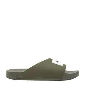 Givenchy Logo Rubber Sliders - Green