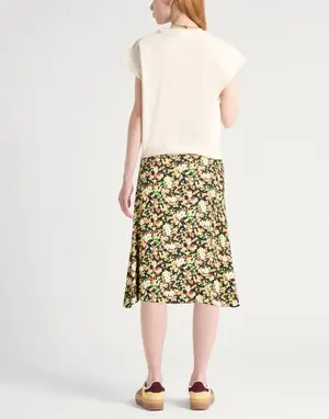 Marni Floral-print Crepe Flared Skirt