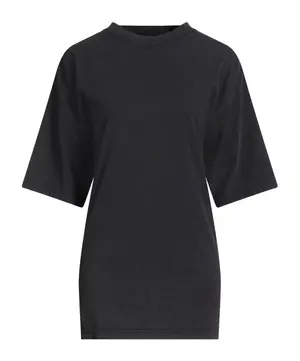 Balenciaga Round Neck Short Sleeve T-shirt With Tie Detail - Black