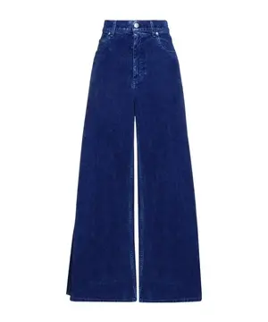 Marni Wide-leg Trousers With Velvet And Leather Trims