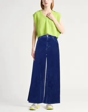 Marni Wide-leg Trousers With Velvet And Leather Trims