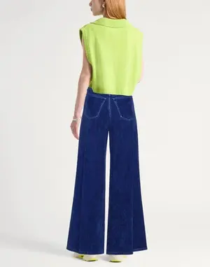 Marni Wide-leg Trousers With Velvet And Leather Trims