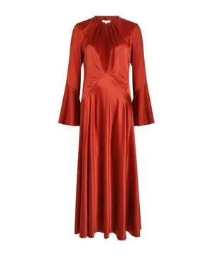 Veronica Beard Ezri Silk-blend Midi Dress - Red