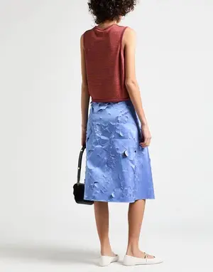 Marni Solid Color Satin Midi Skirt