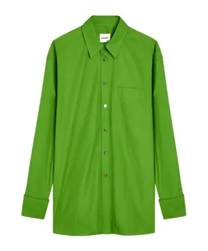 Khaite Newton Cotton-poplin Shirt - Green