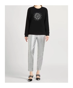 Saint Laurent Crewneck Sweatshirt With Crystal Embellishments