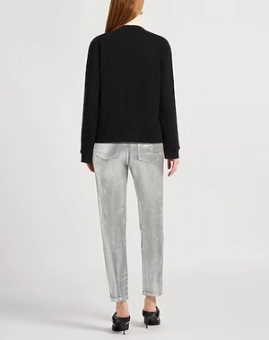 Saint Laurent Crewneck Sweatshirt With Crystal Embellishments