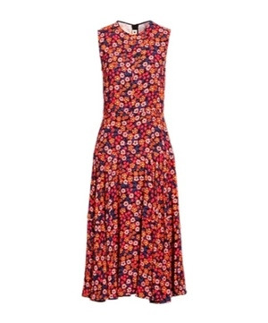 Marni Sleeveless Floral-print Crepe Midi Dress - Red