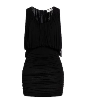 Saint Laurent Sleeveless Round Neck Mini Dress - Black