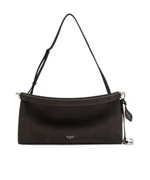 Alaïa East West Medium Nubuck Shoulder Bag - Black