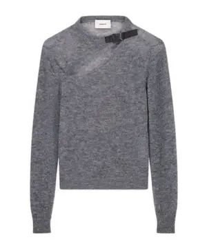 Coperni Buckle Cut-out Jumper - Gray