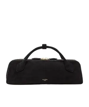 Alaïa Le Teckel Suede Clutch - Black