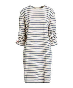 Tory Burch Striped Jersey T-shirt Dress With Embroidered Logo