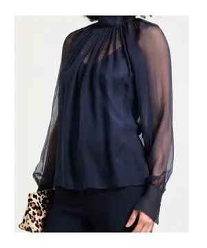 Saint Laurent High-necked Pleated Cardigan