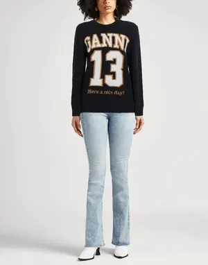 GANNI Colorful Jacquard Knitted Long Sleeve