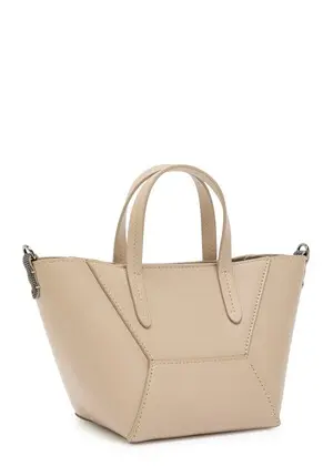 Brunello Cucinelli Bead Mini Leather Tote Bag - Nude