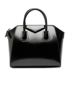 Givenchy Antigona Glossed Leather Top Handle Bag - Black